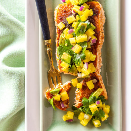 Jamaican Jerk Salmon with Pineapple and Avocado Salsa – Primal Wellness