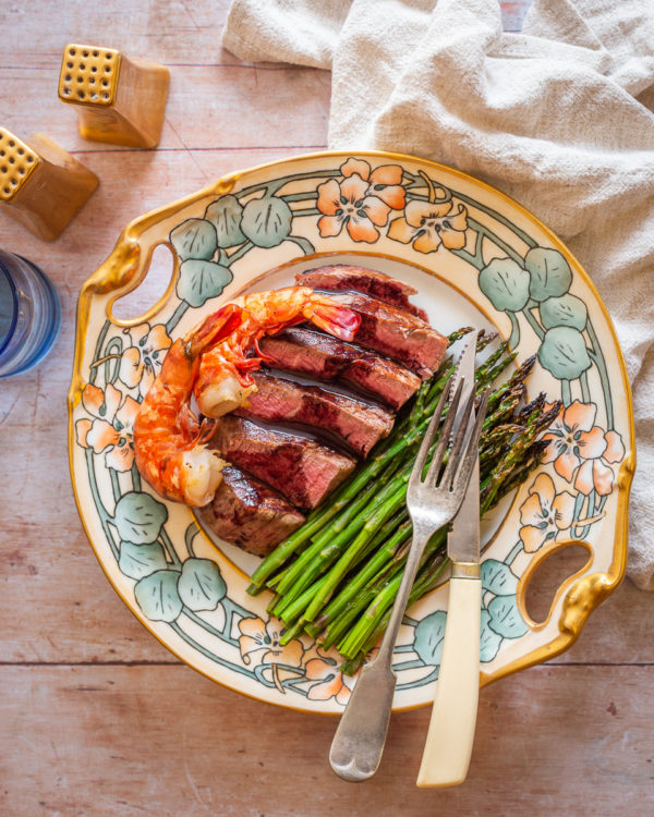 Surf n Turf with Red Wine Reduction and Roast Asparagus – Primal Wellness