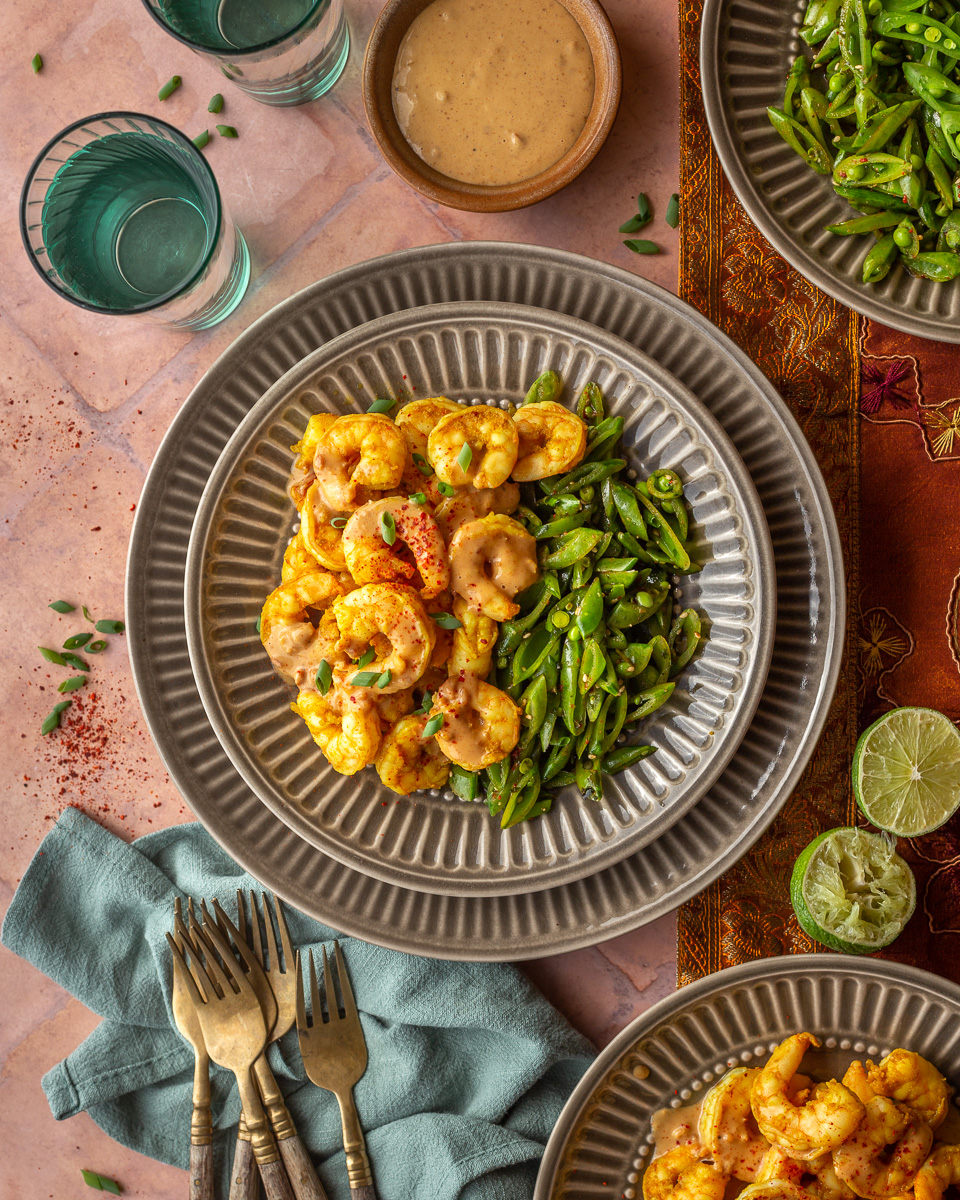 Shrimp Satay with Asian Pea Salad – Primal Wellness