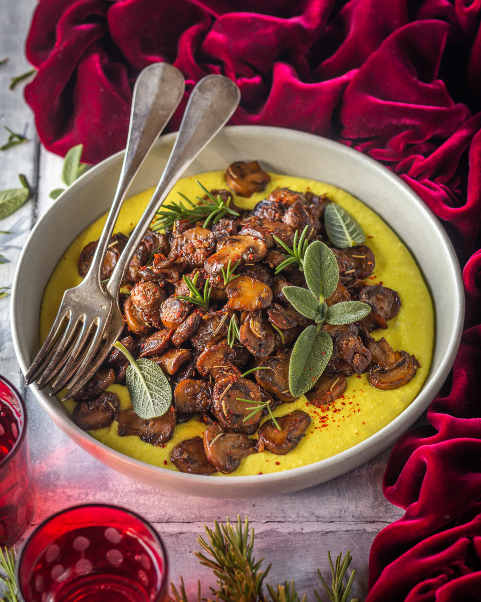 Roast Garlic Polenta with Mushrooms – Primal Wellness