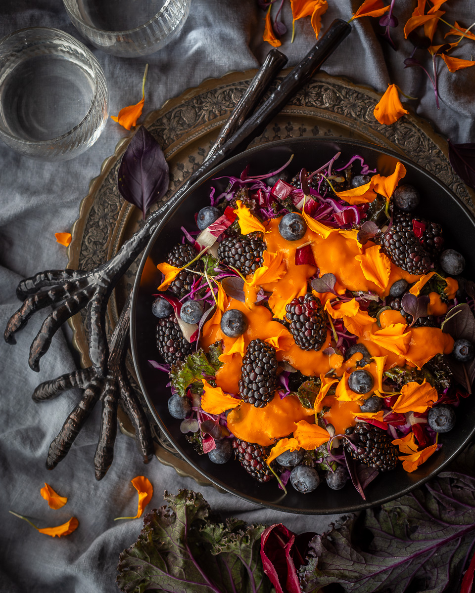 Black Magic Salad (Purple Kale, Red Cabbage, Radicchio, Purple Basil ...