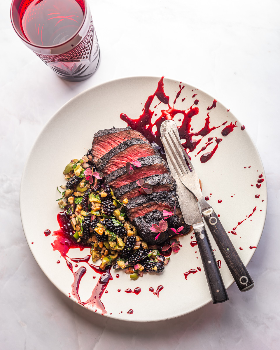 Black Magic Steaks in Blackberry Balsamic Gastrique with a Blackberry ...