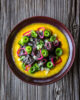 Ceviche Negro with Pineapple Habanero Sauce, Cucumber, Pickled Shallot ...